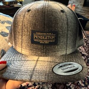 Pendleton | Accessories | Pendleton Baseball Snapback Cap Mesh Gray Black White Gradient Plaid ...